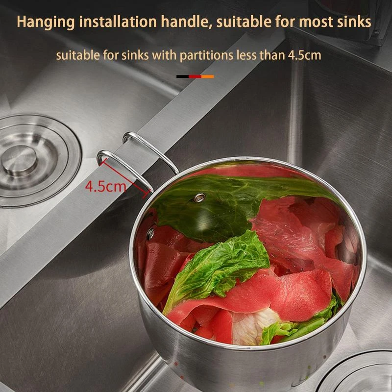 Sink Strainer Stainless Steel Hanging Sink Filter With Handle ...