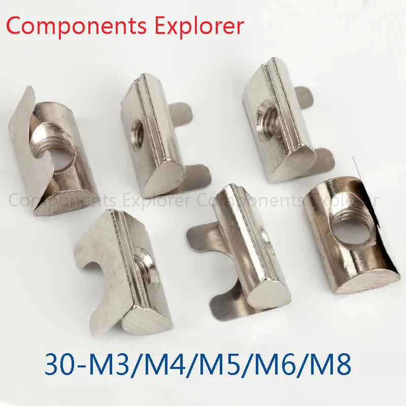 30 Series Spring T Nuts M3 M4 M5 M6 and M8 for 30 Series Aluminum ...