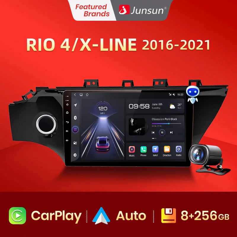 Junsun V1pro Ai Voice 2 Din Android Auto Radio For Kia Rio 4 X-line ...