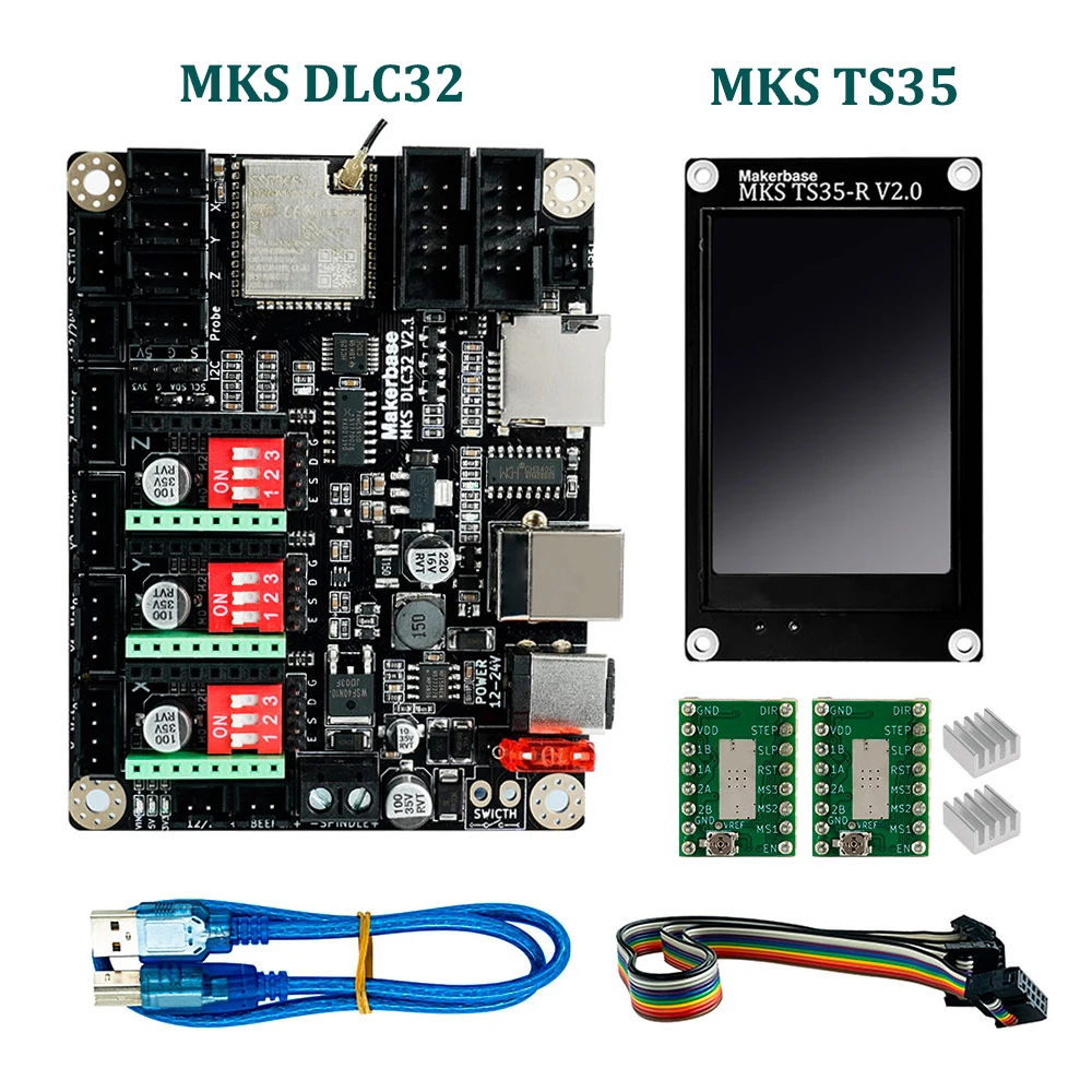 Makerbase-MKS-DLC32-Motherboard-Offline-Controller-32bits-ESP32-WIFI-GRBL-TS35-Touch-Screen-For ...