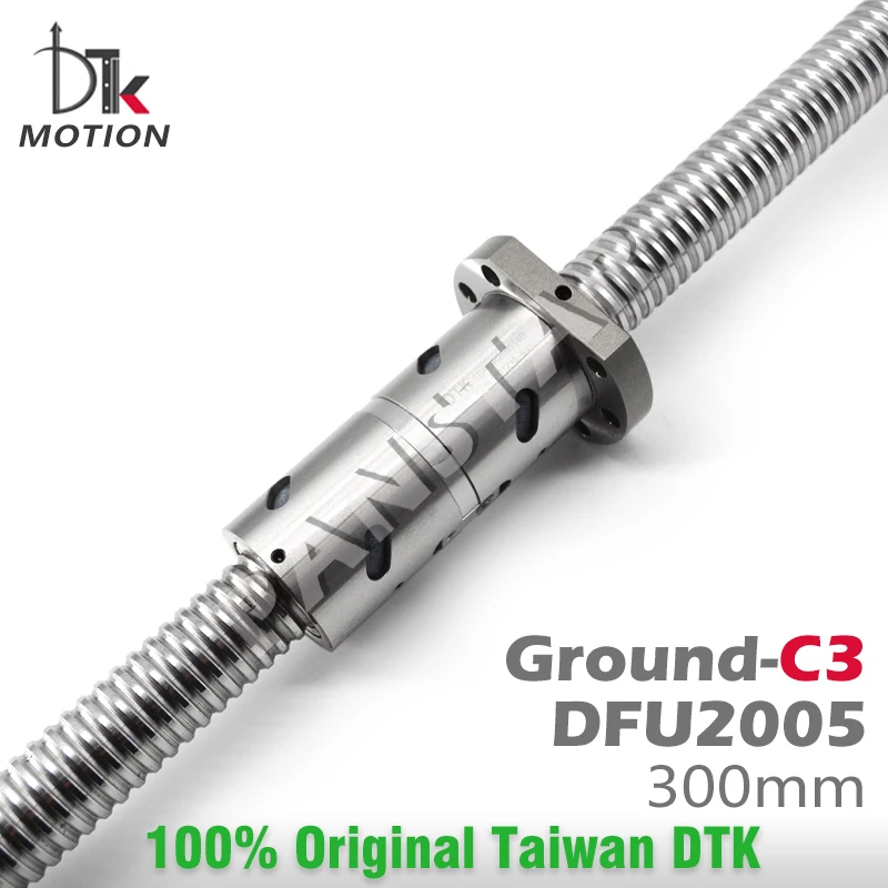 DTK Motion DFU2005 C3 C5 Ground 5mm Lead Ball Screw 300mm Thread Shaft ...