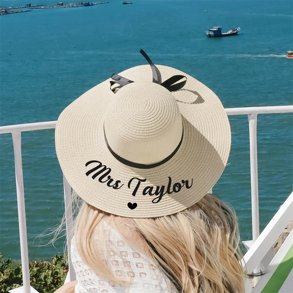 Personalized-Adjustable-Honeymoon-Beach-Hats-Bridesmaid-Hats-Beach-Hat ...
