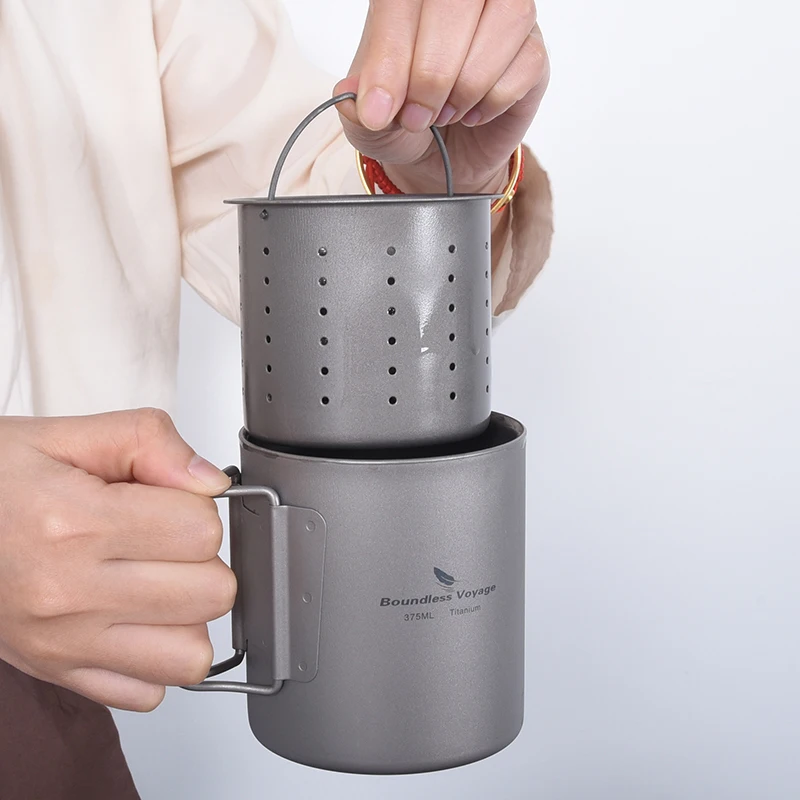 Titanium-Coffee-Cup-Set-Mug-Mini-Tea-Cup-Double-walled-Strainer ...