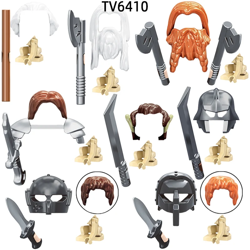 The-Action-Figures-Axe-Stick-Weapons-Pants-Hair-Parts-Model-Blocks-MOC ...