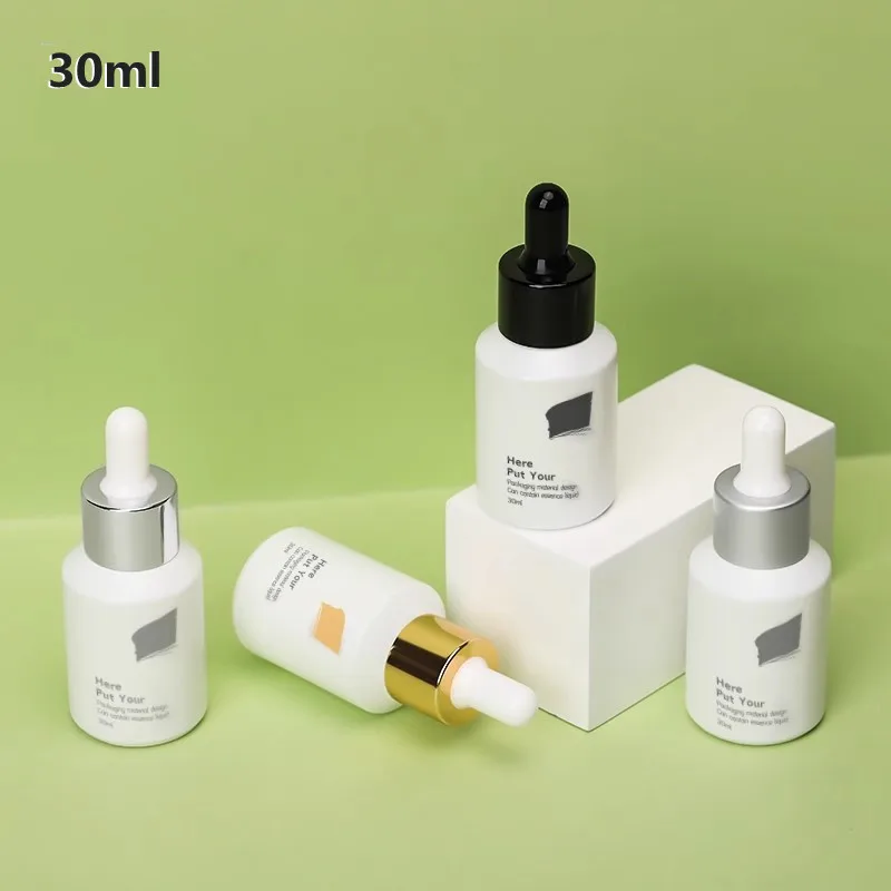 10/25pcs 30ml Empty Dropper Bottles White Glass Essential Oil Bottle ...