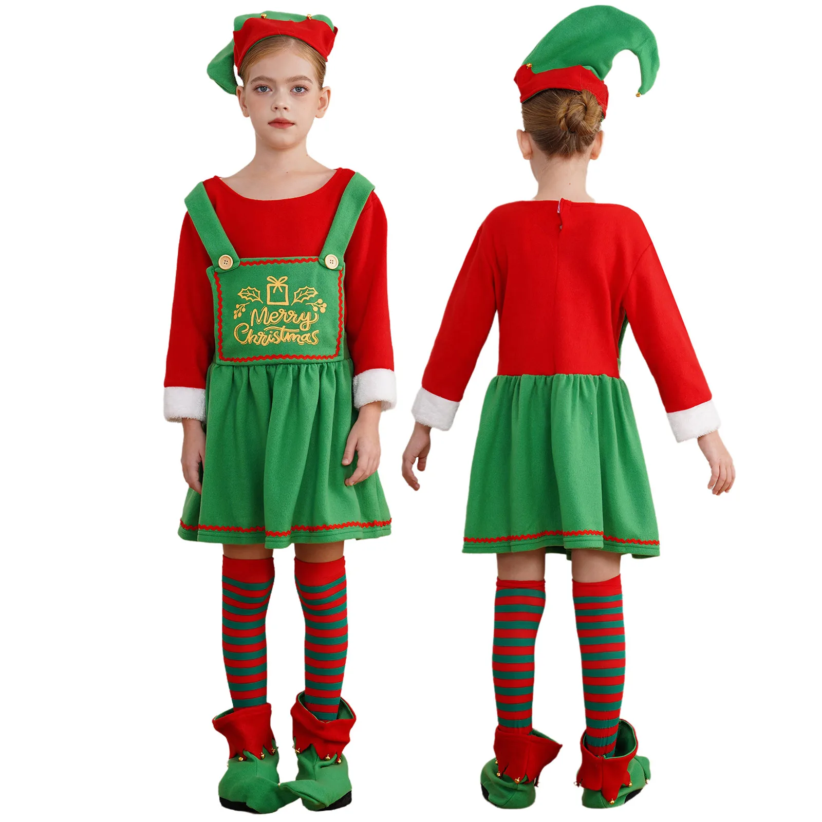 Niñas Navidad Año Nuevo Elf Cosplay Trajes Lentejuelas Navidad Elfo ...