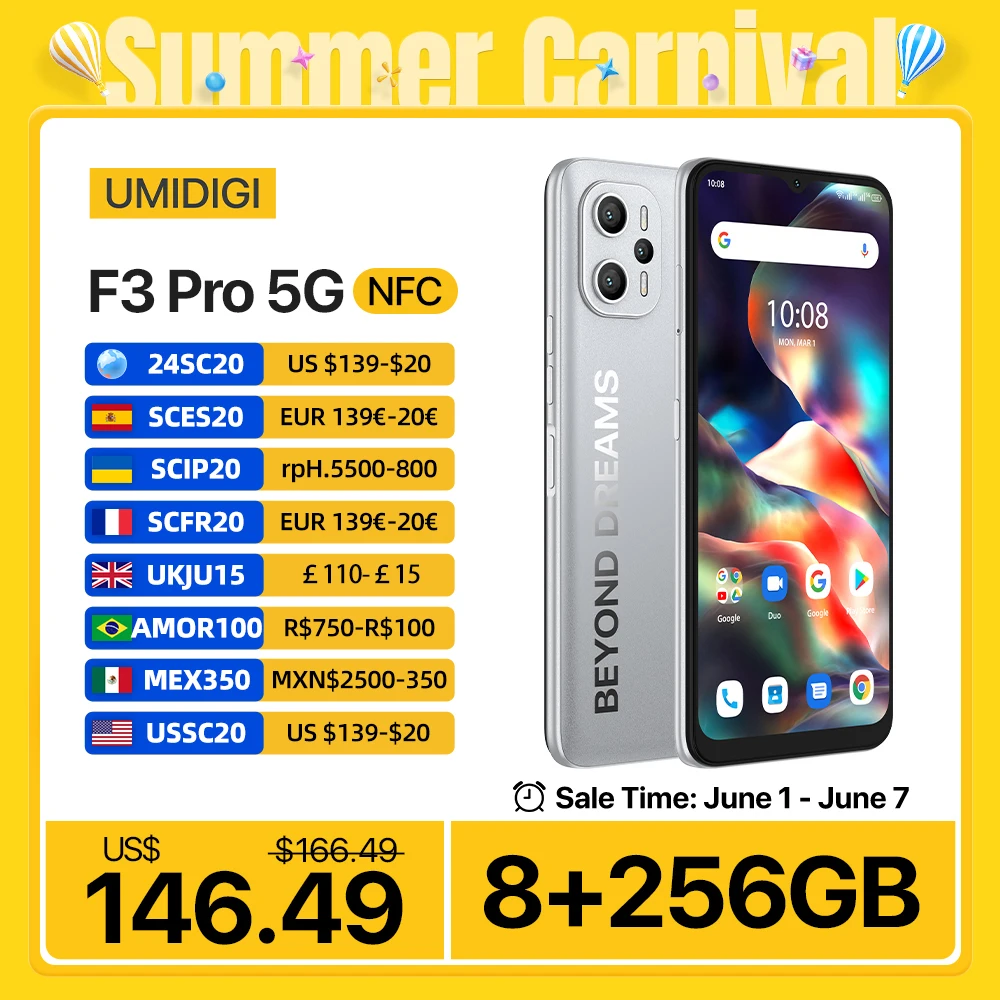 UMIDIGI-tel-fono-inteligente-F3-PRO-5G-Smartphone-con-Android-13 ...