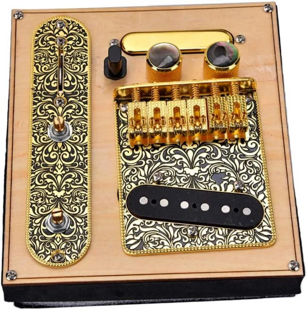 6 Strings Electric Guitar Saddle Bridge Kit Plate 3 Way Switch Control ...