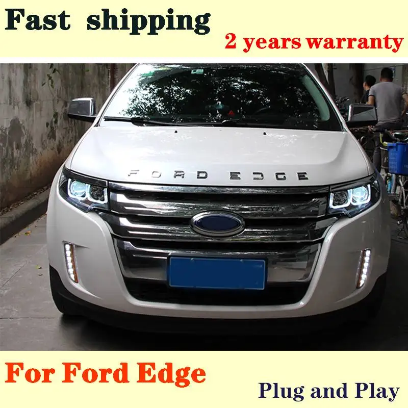 Estilo-do-carro-para-ford-edge-far-is-2010-2011-2014-borda-led-farol ...
