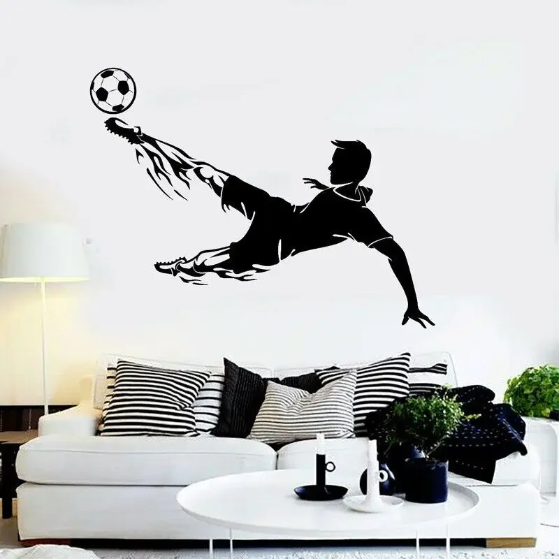 Wall Decal Soccer Player Vinyl Sticker Football Player Ball Team Game ...