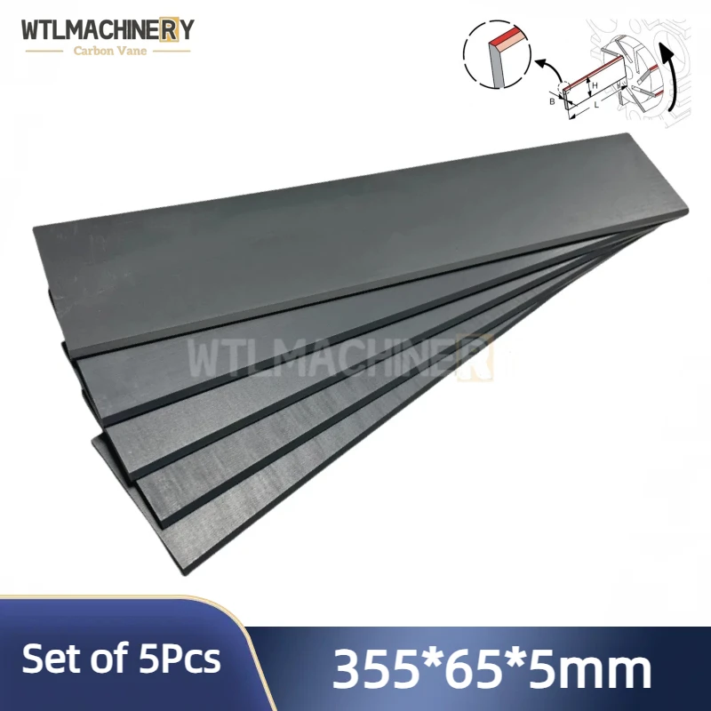 5Pcs-Set-355x65x5mm-Carbon-Vane-Graphite-Vanes-Carbon-Sheet-For-Vacuum ...