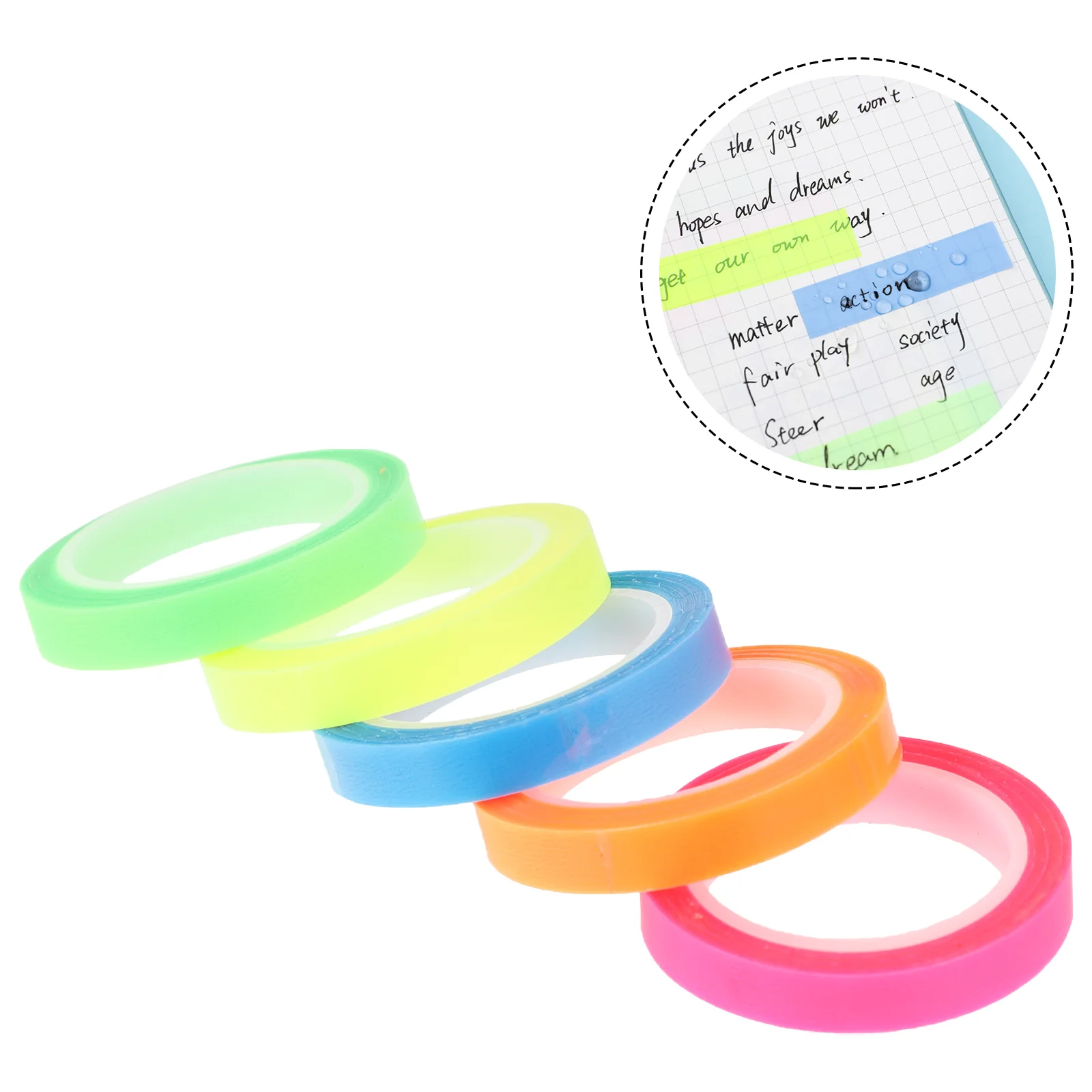 10-Rolls-Waterproof-Index-Sticker-Transparent-Highlighter-Tape-Adhesive ...
