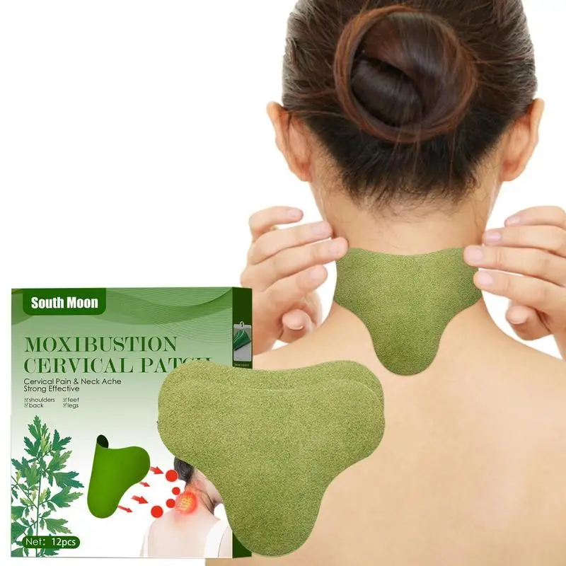 12pcs-Cervical-Relief-Patch-Moxibustion-Patch-For-Neck-Herbal-Heating ...
