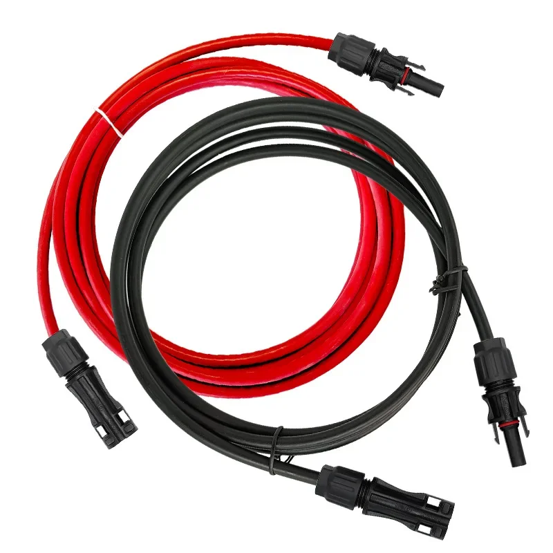 1 Pair Solar Panel Extension Cable Copper Wire Black and Red with solar ...