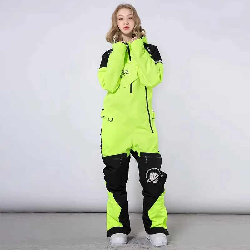 Winter 2025 New One Piece Snowsuit Women Outdoor Snowboard Men Overall ...
