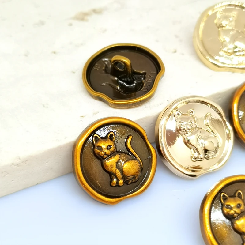 17.5/25MM Cute Vintage Cat Design Metal Buttons Of Clothing Wholesle ...
