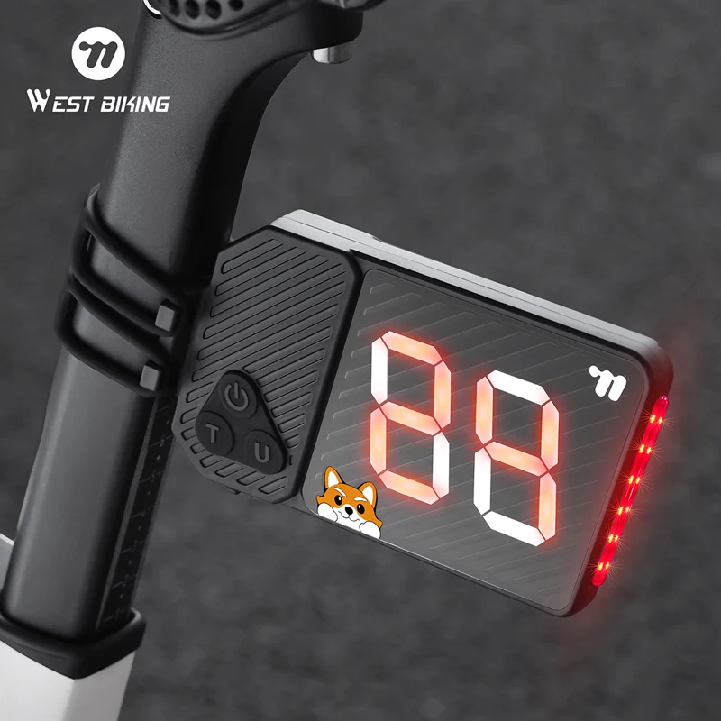 WEST BIKING Customizable Bicycle Rear Number Light Sign Team Cycling ...