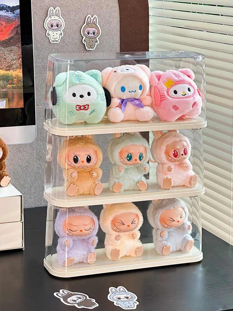 Transparent Display Box for Labubu Plush Toys Dolls Storage Box ...