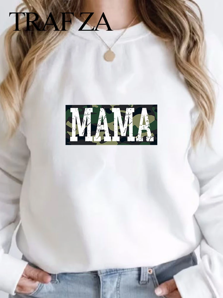TRAFZA sudaderas estampadas para mujer, jerséis de manga larga con ...