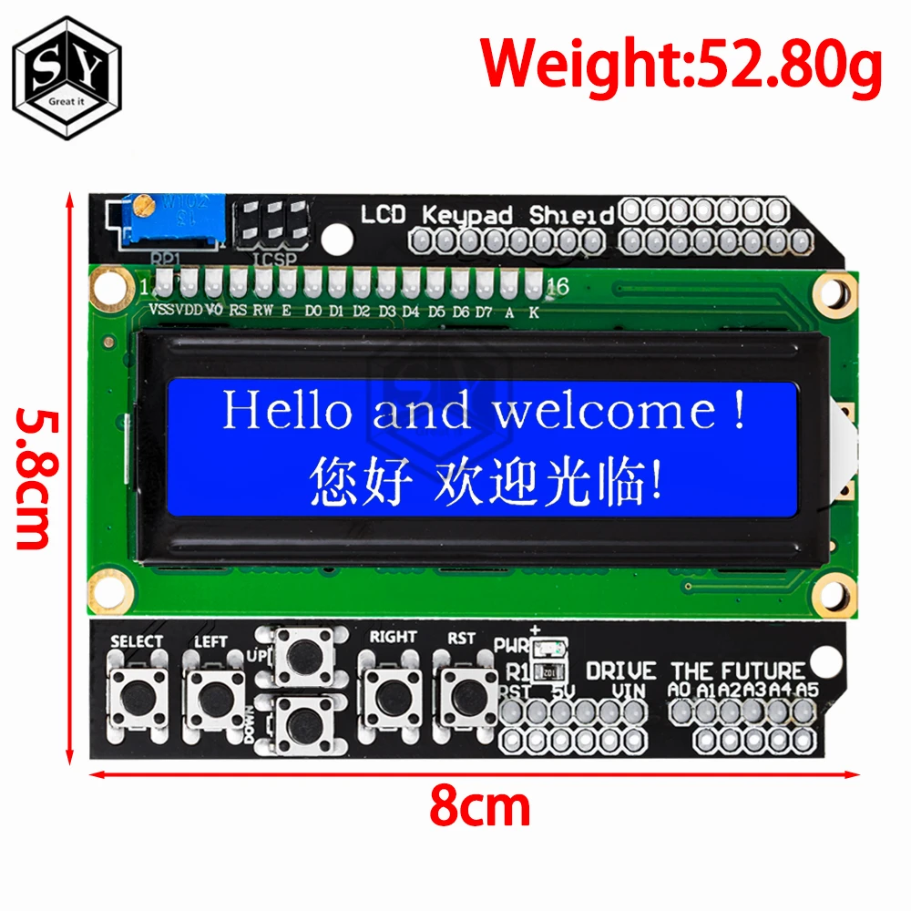 1PCS-LCD-Keypad-Shield-LCD1602-LCD-1602-Module-Display-For-Arduino-ATMEGA328-ATMEGA2560 ...