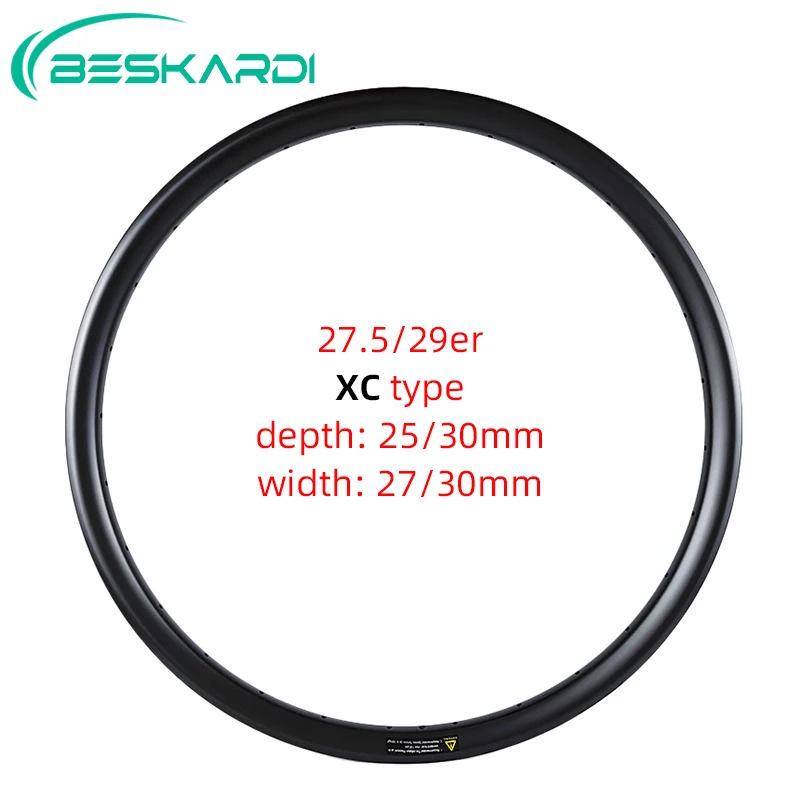 27.5er 29er MTB XC Tubeless Carbon Rim 30mm Deep 24 28 32 Holes UD 3K ...