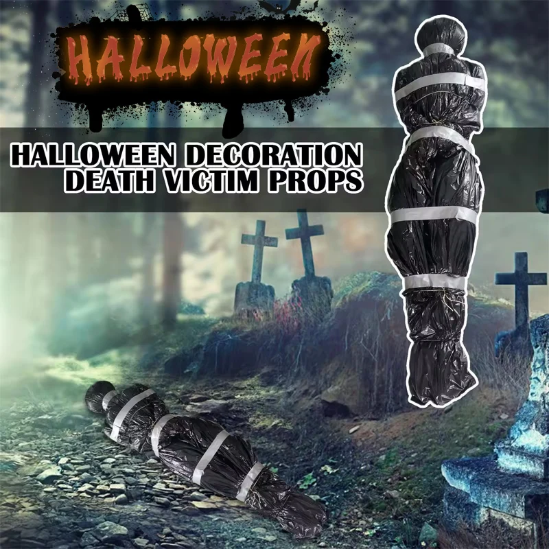 Hanging-Dead-Body-Halloween-Prop-with-Caution-Tape-Scary-Fake-Corpse ...