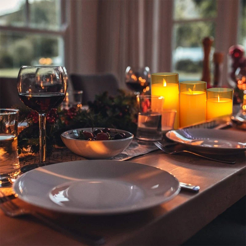 GFI™ Remote Control Timer LED Glass Candles Set - Gifts for idea