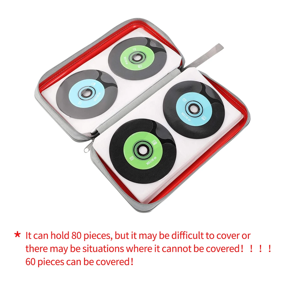 80PCS Capacity Disc CD Bag DVD VCD Wallet Storage Organizer Case CD ...