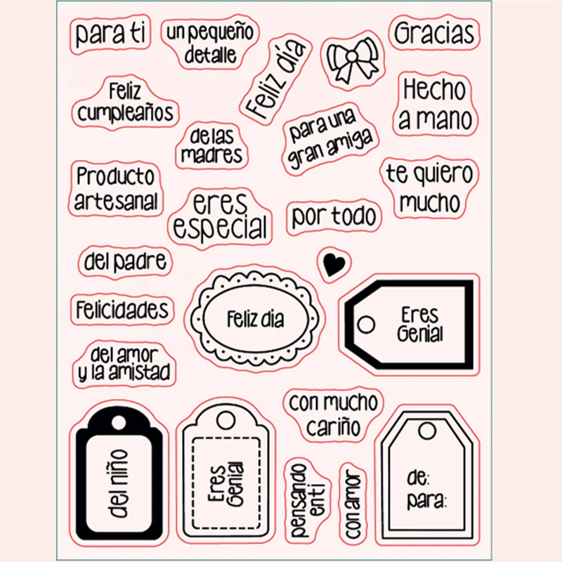 new spanish word clear stamp Transparent Silicone Stamp For ...