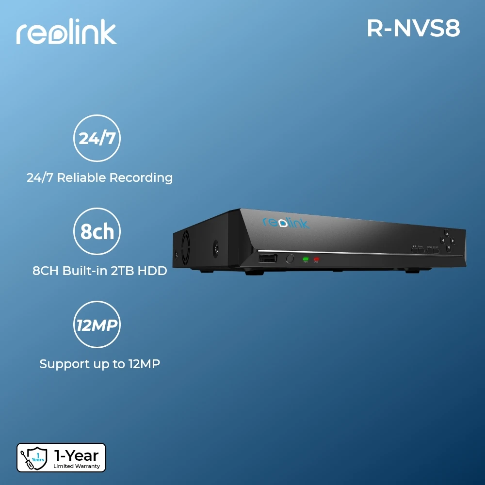 Reolink 8ch Dvr 4mp 5mp 4k 8mp Ip P2p 24 7 H 265