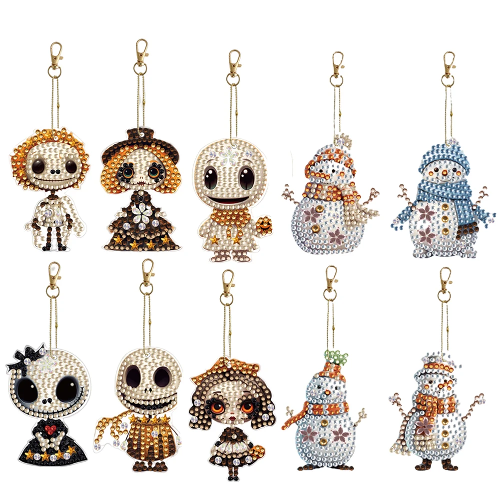 DIY-Diamond-Art-Keychains-Handmade-6pcs-Point-Drill-Key-Ring-Diamond ...