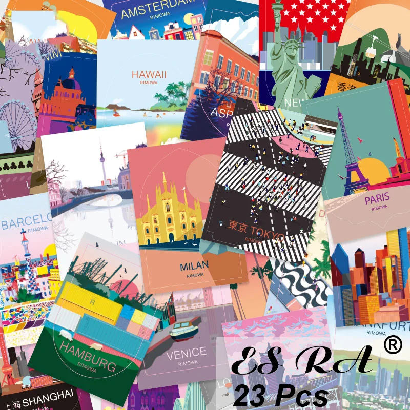 23 Pcs Cities Travel Stickers Aesthetic Big Size Stickers Sets Decals ...