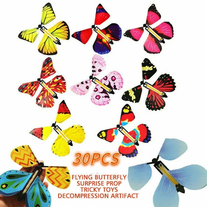 30/20/10pcs Magic Flying Butterfly Greeting Card Book Magic Props Toy ...