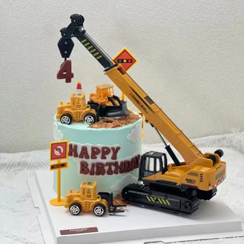 Engineering-Crane-Cake-Topper-Birthday-Construction-Party-Decor-Tractor ...