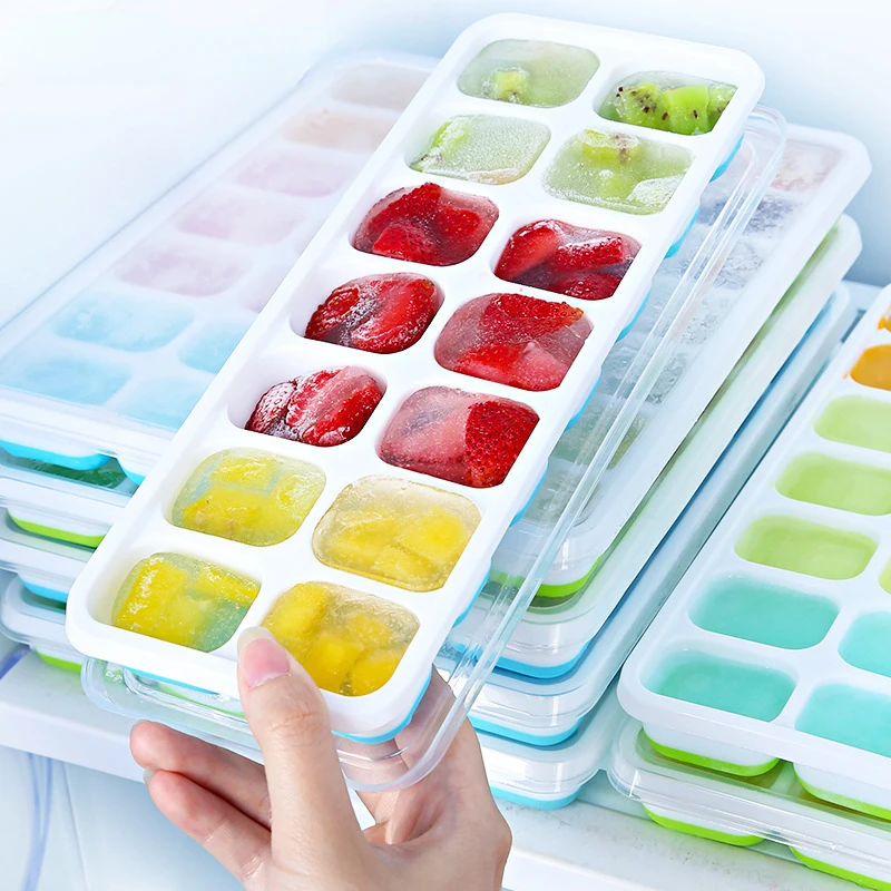 14-Grids-Ice-Tray-Square-Ice-Cube-Mould-with-Lid-Silicone-Ice-Tray-Soft ...