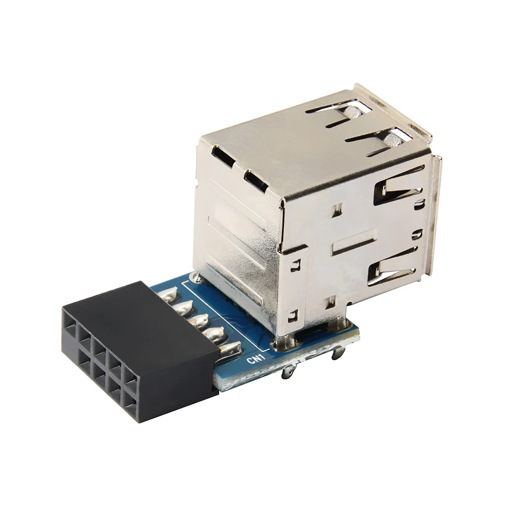 Internal PC USB 2 Port 2.0 9Pin Female to 2 Port A Female Adapter ...