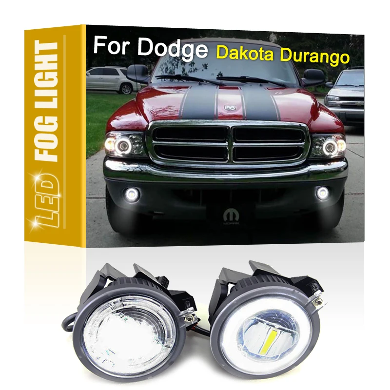 2Pcs-Aluminum-Shell-Front-White-LED-Fog-Lamp-Assembly-DRL-Daytime ...