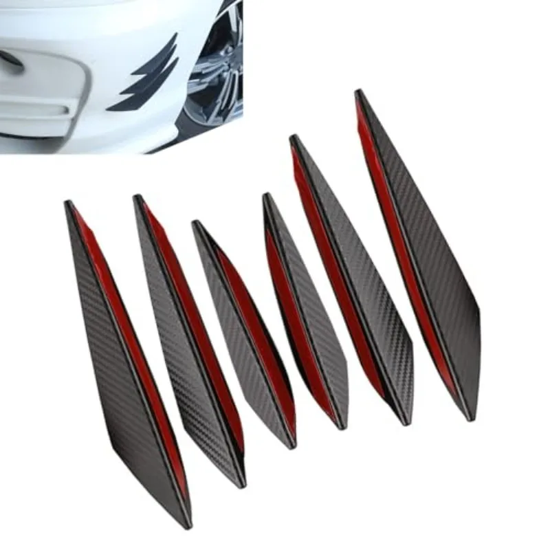 6pcs of Rear Diffuser Black Carbon Fiber Spoiler Splitter Bumper ...