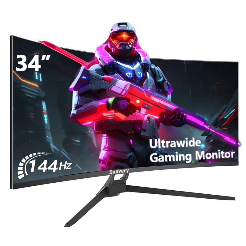 Suevery-Monitor-34-144Hz-Bandfish-Screen-Curved-1500R-Gaming-Bezel-less ...