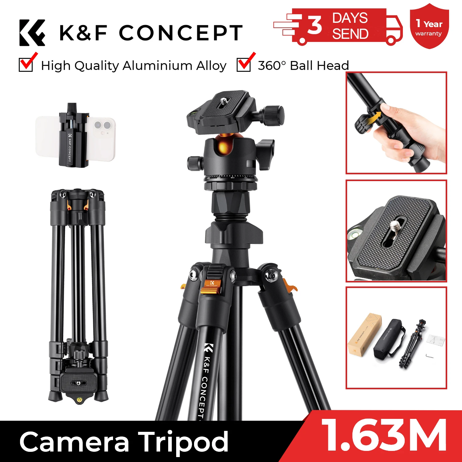 K-F-conceito-port-til-c-mera-viagem-trip-Vlog-flex-vel-360-graus-bola ...
