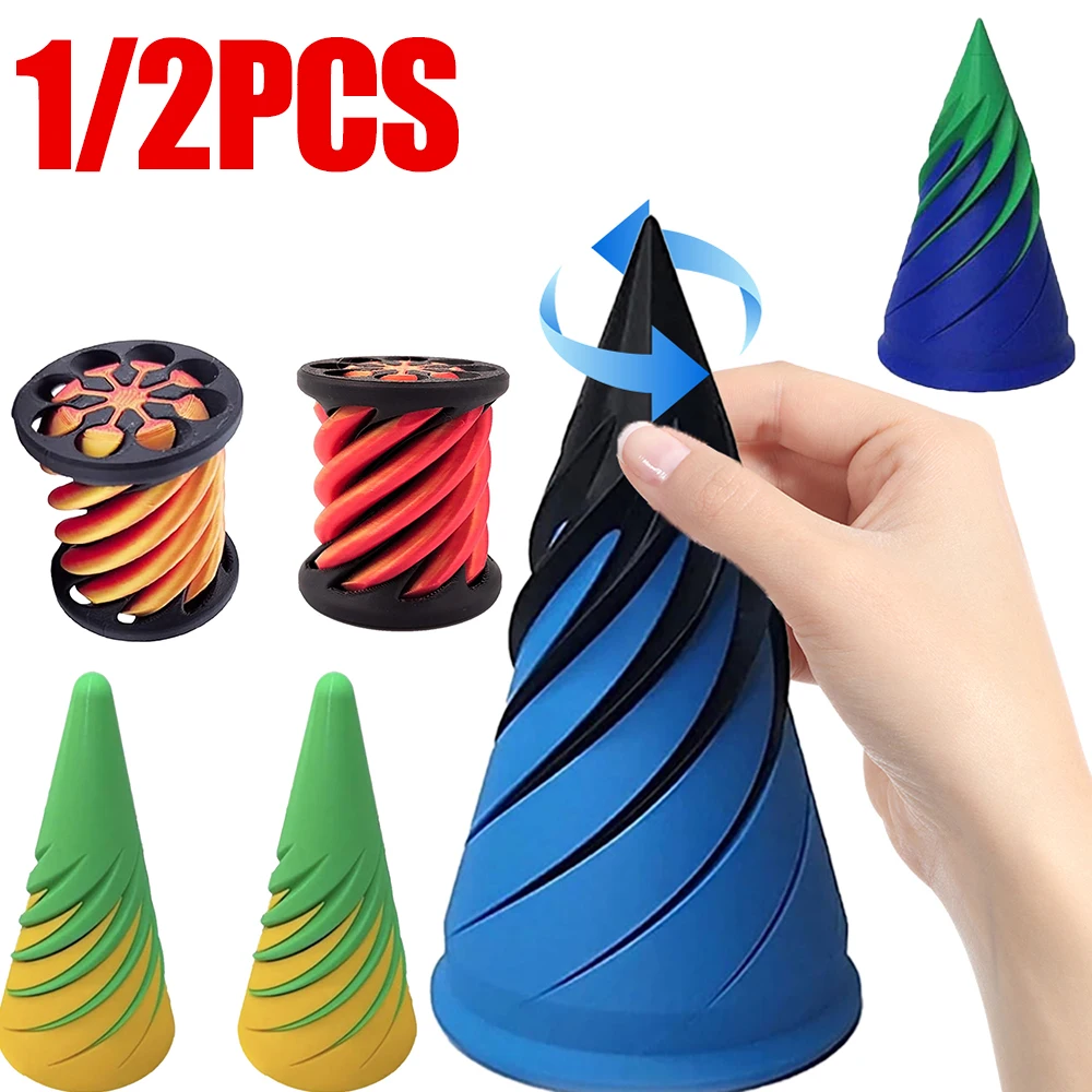 3D-Printed-Spiral-Cone-Toy-Impossible-Pyramid-Passthrough-Sculpture ...