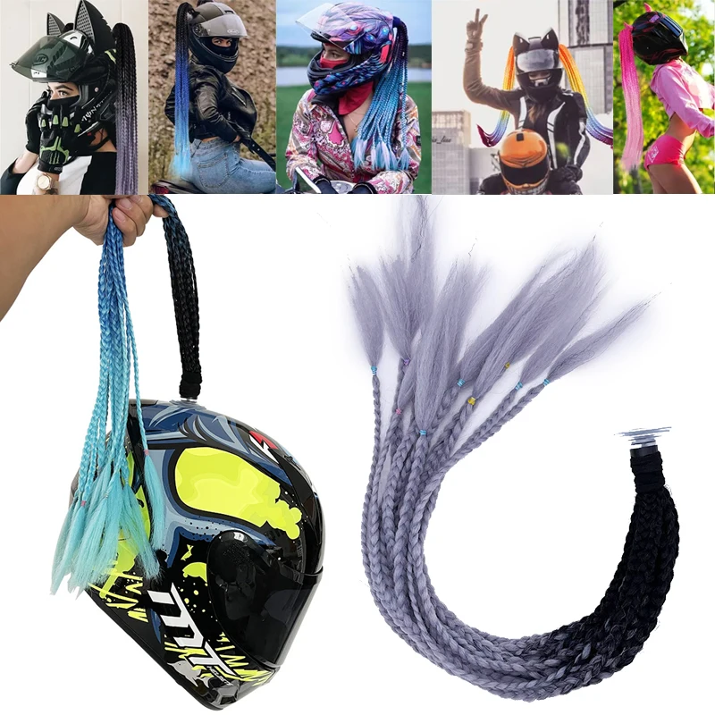 New 24" Helmet Braids Pigtails Motorcycle Helmet Braid Ponytail ...