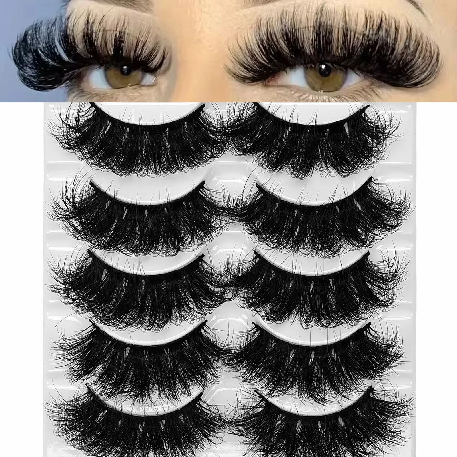 5-Pairs-Eyelashes-Faux-Mink-Eyelashes-Long-Lasting-Fluffy-Mink-Lashes ...