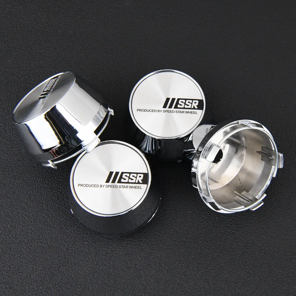 4PCS-60MM-OD-56MM-ID-Zentrum-Rand-Kappe-SSR-Racing-Aufkleber-Sport ...