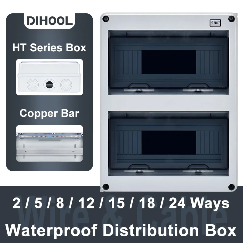 Ht Series Outdoor Waterproof Electrical Distribution Box 2/5/8/12/15/18 ...