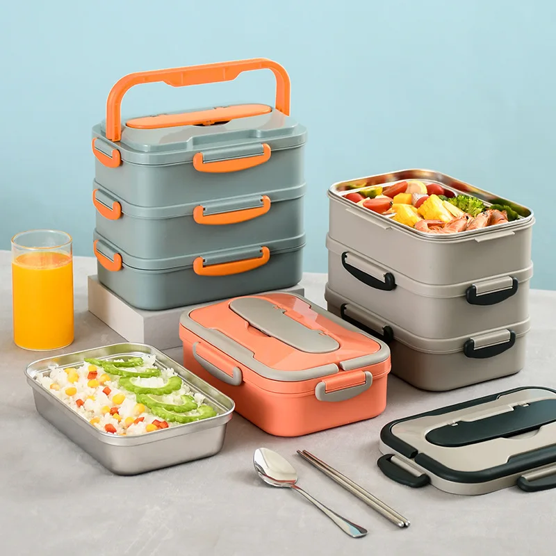 304-Stainless-Steel-Lunch-Box-Sealed-Leak-Proof-Portable-Multi-Layer ...
