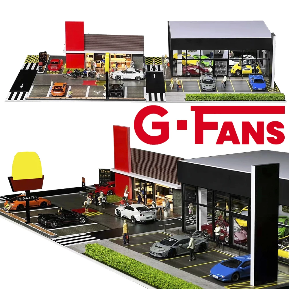 G-FANS-1-64-Car-Garage-Diorama-Model-With-LED-Lights-Parking-Lots-City ...