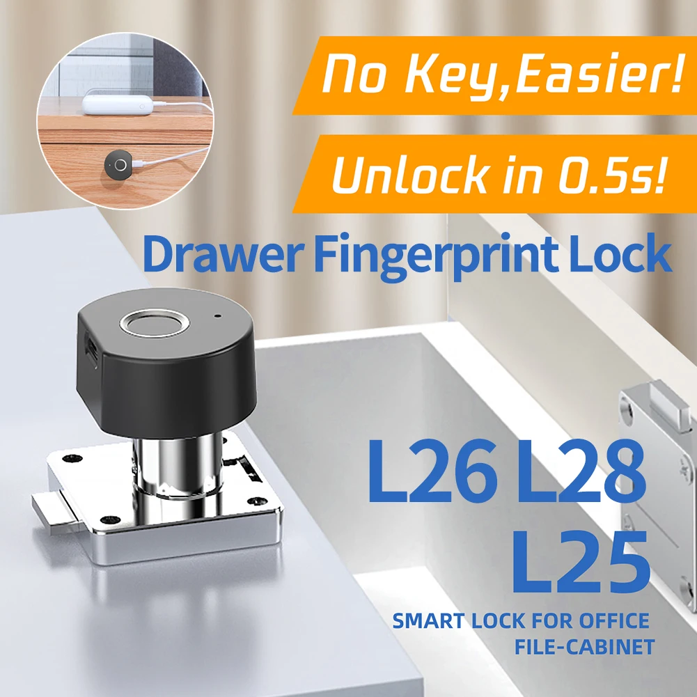 Drawer-Fingerprint-Biometric-Electronic-Door-Lock-No-Punching-Unlocking ...