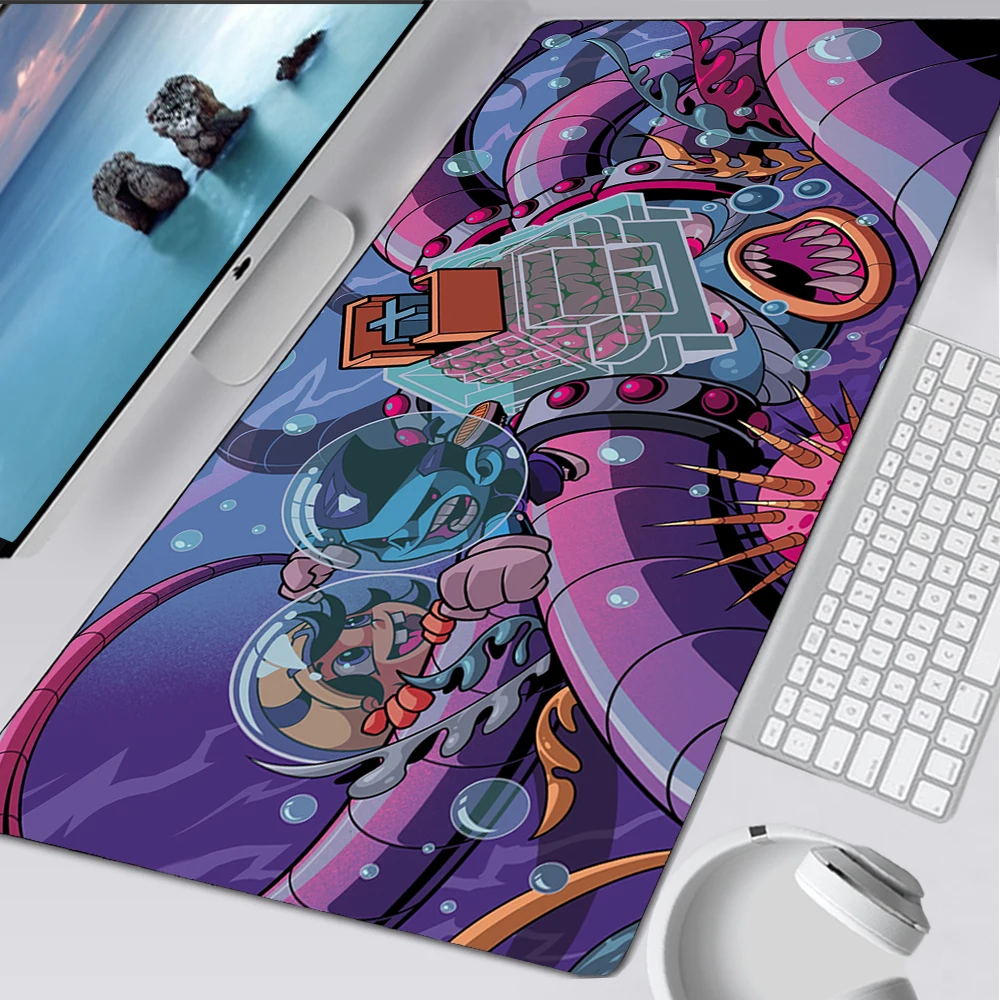 Kawaii Japan Anime Mouse Pad Black and White Deskmat Large Mousepad ...