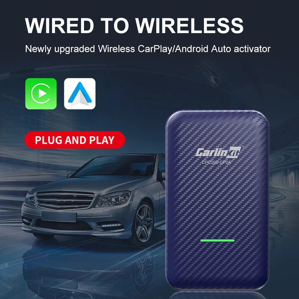 Carlinkit Actualización en Línea 2 en 1 OTA, adaptador CarPlay con cable a inalámbrico, Android ...